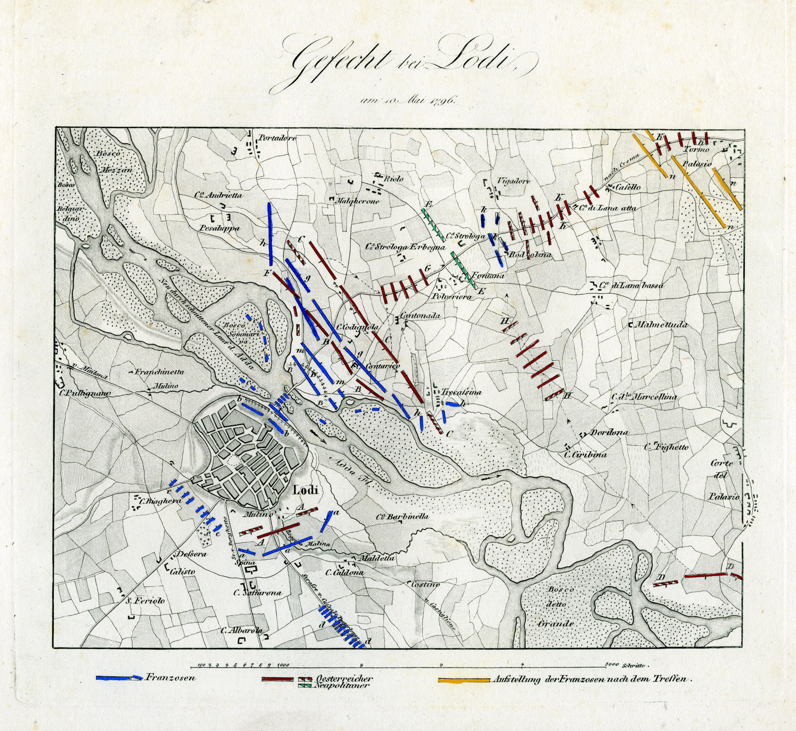 Antique Map-BATTLE OF LODI-LOMBARDY-ITALY-von Rothenburg-1837 · Pictura ...
