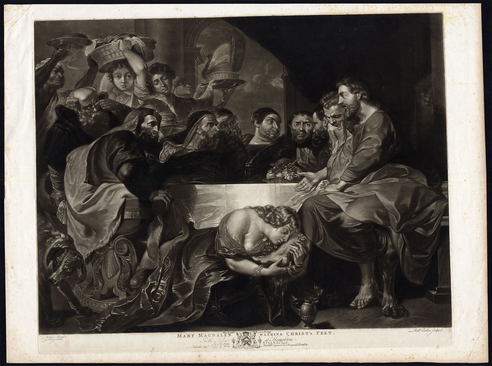 Antique Master Print-MARY MAGDALEN-JESUS-WASHING FEET-TEAR-Earlom ...