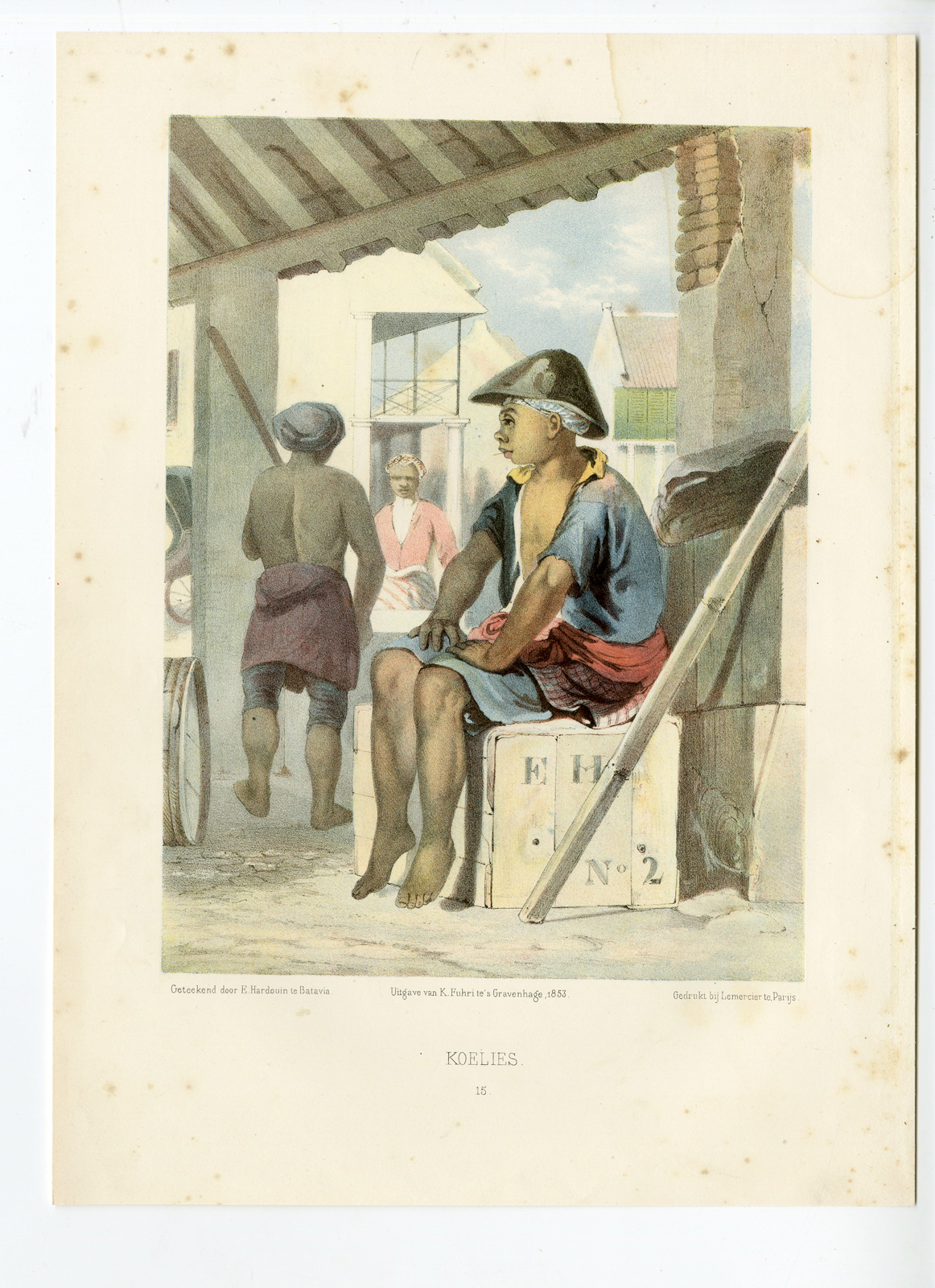Antique Print - COOLIE-KOELIE-LABOURER-JAVA-INDONESIA-HARDOUIN after ...
