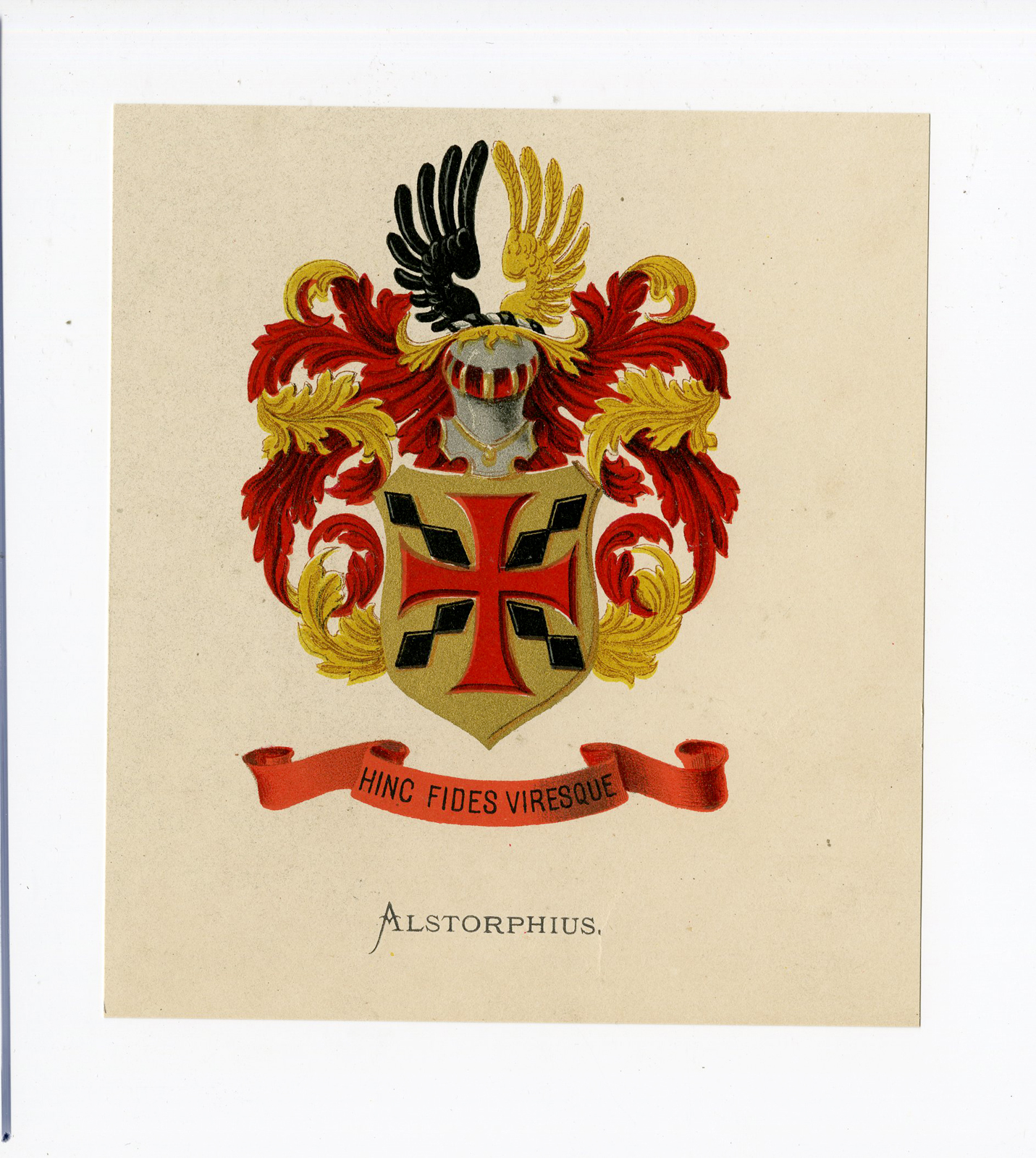 Antique Print - ALSTORPHIUS-COAT OF ARMS-FAMILY CREST-WENNING after ...