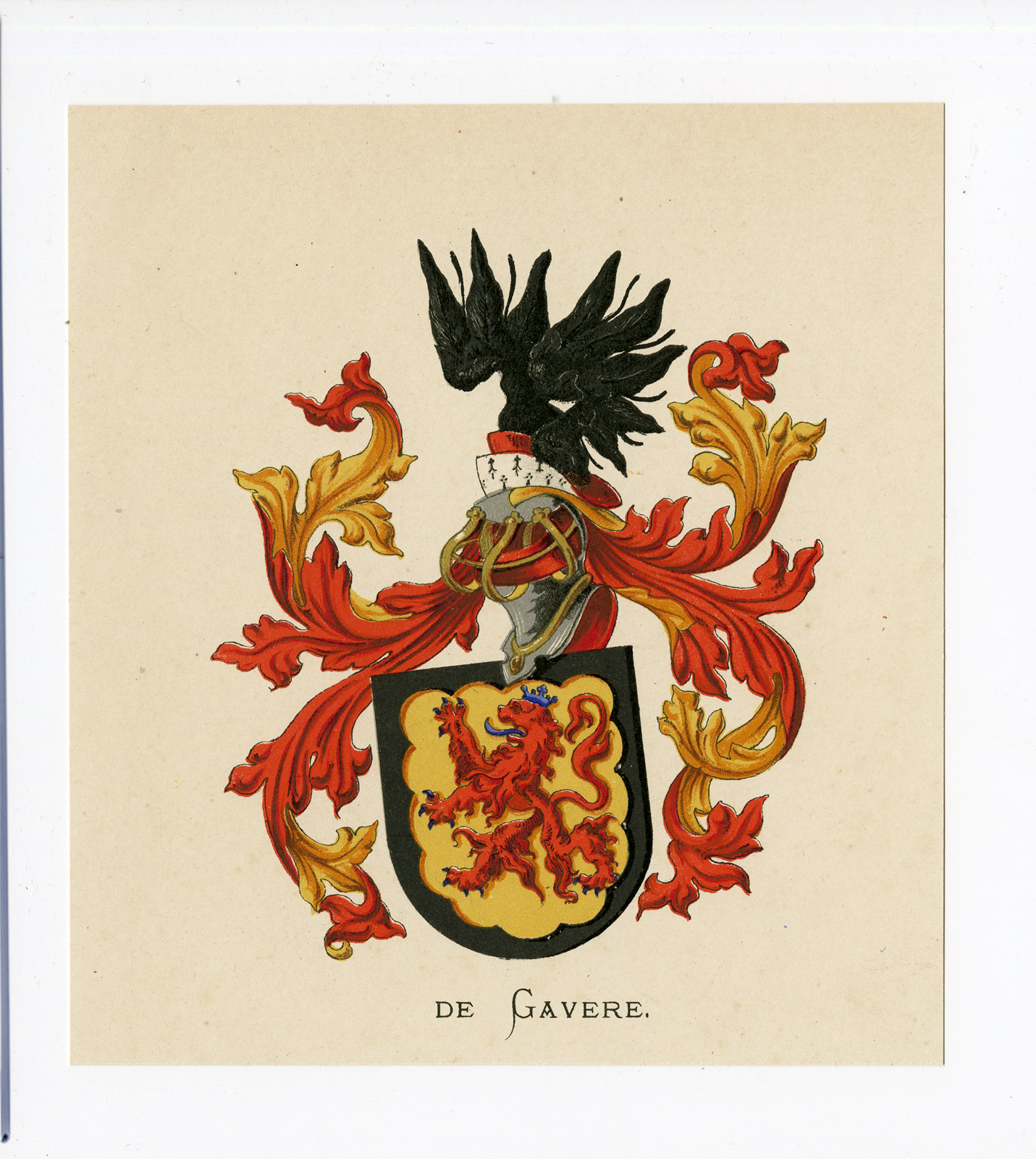 Antique Print - DE GAVERE-COAT OF ARMS-FAMILY CREST-WENNING after ...