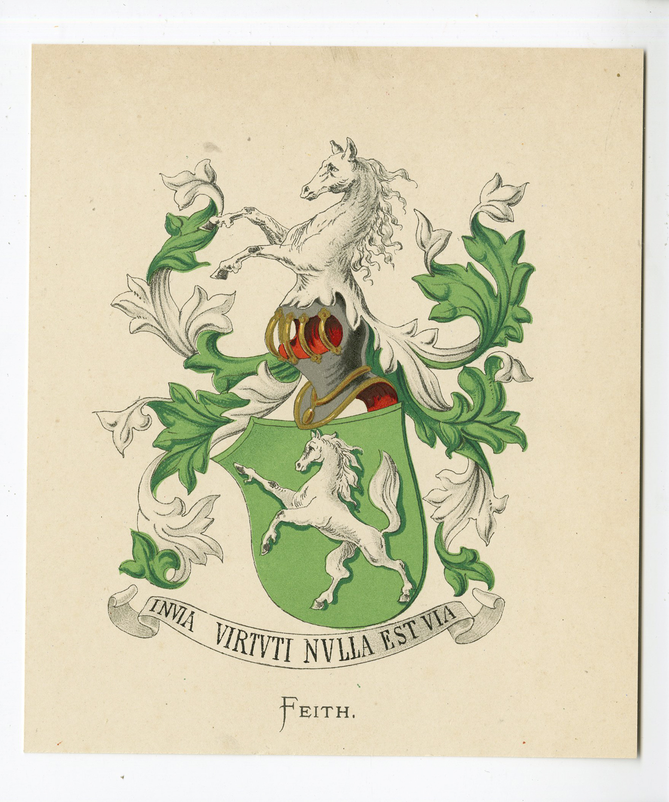 Antique Print - FEITH-COAT OF ARMS-FAMILY CREST-WENNING after ...