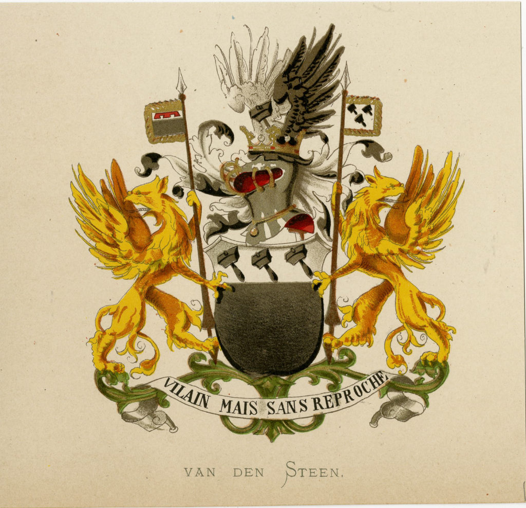 Antique Print - VAN DEN STEEN-COAT OF ARMS-FAMILY CREST-WENNING after ...