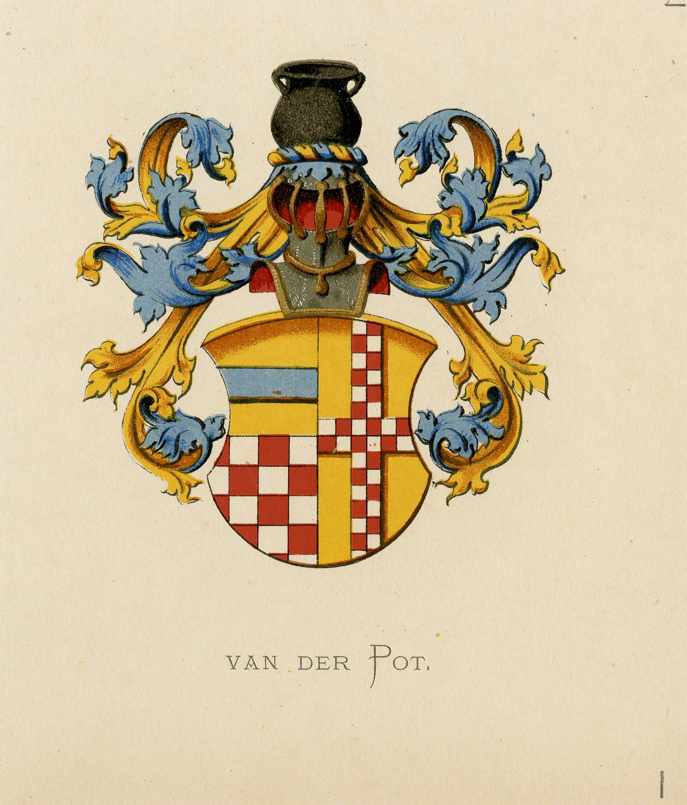 Antique Print - VAN DER POT-COAT OF ARMS-FAMILY CREST-WENNING after ...