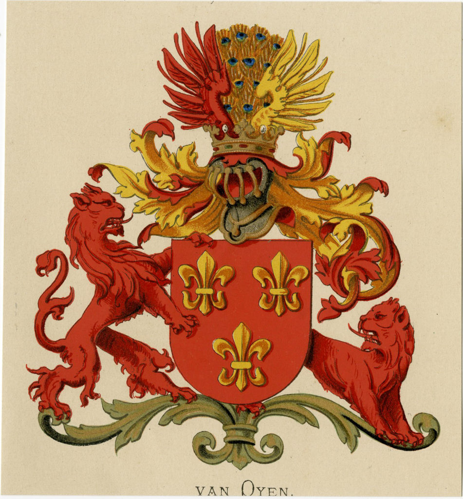 Antique Print - VAN OYEN-COAT OF ARMS-FAMILY CREST-WENNING after ...