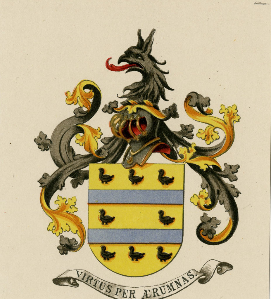 Antique Print - -COAT OF ARMS-FAMILY CREST-WENNING after VORSTERMAN ...