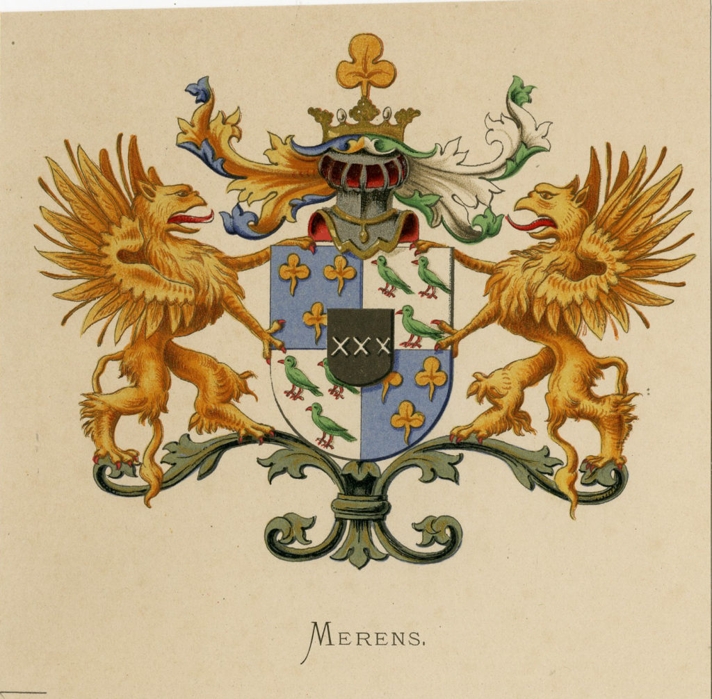 Antique Print - METELERKAMP MERENS-COAT OF ARMS-FAMILY CREST-WENNING ...