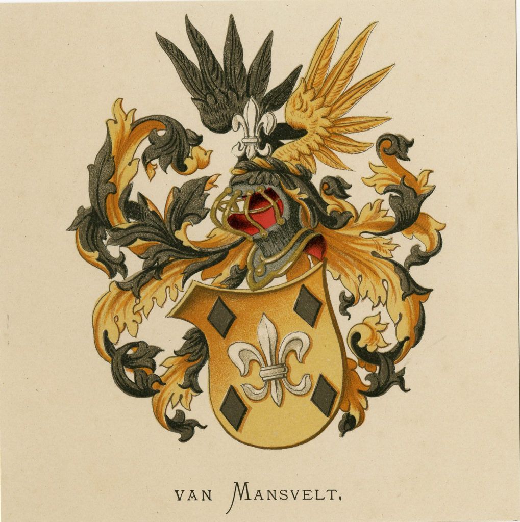 Antique Print - METELERKAMP VAN MANSVELT-COAT OF ARMS-FAMILY CREST ...
