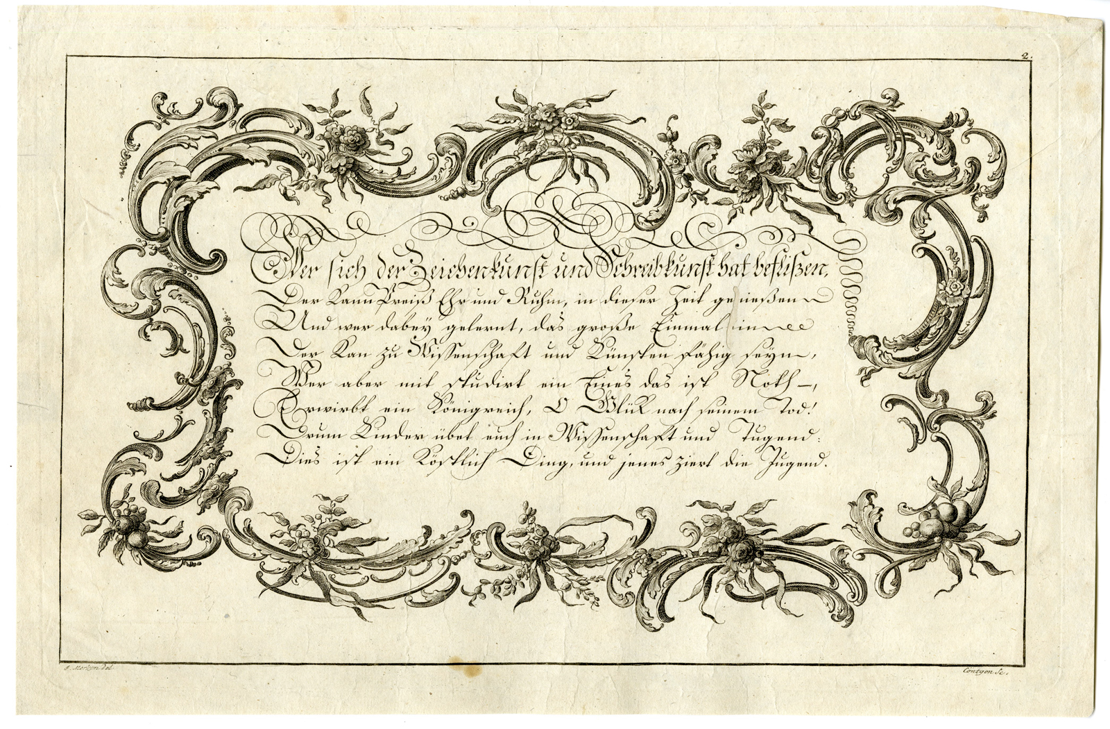 Rare Antique Print-CALLIGRAPHY-ENGRAVING-LETTERS-FIGURES-Merken-Cöntgen ...