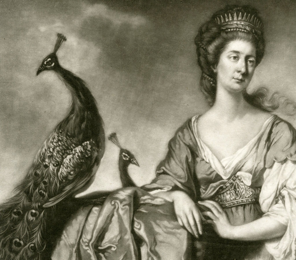 Antique Master Print-PORTRAIT-ANNE ELLIOT-JUNO-PEACOCK-Kettle-Watson-c ...
