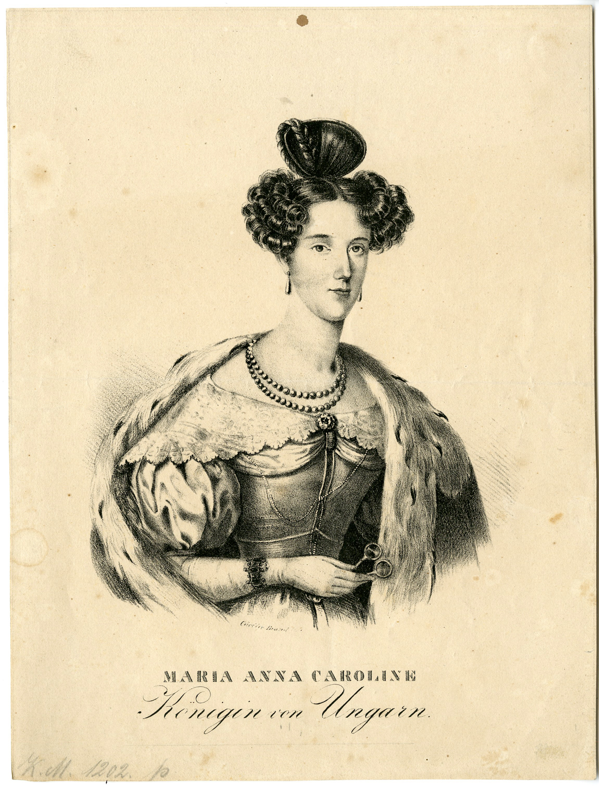 Portrait Antique Print-MARIA ANNA OF SAVOY-QUEEN HUNGARY-Brand-c. 1835 ...