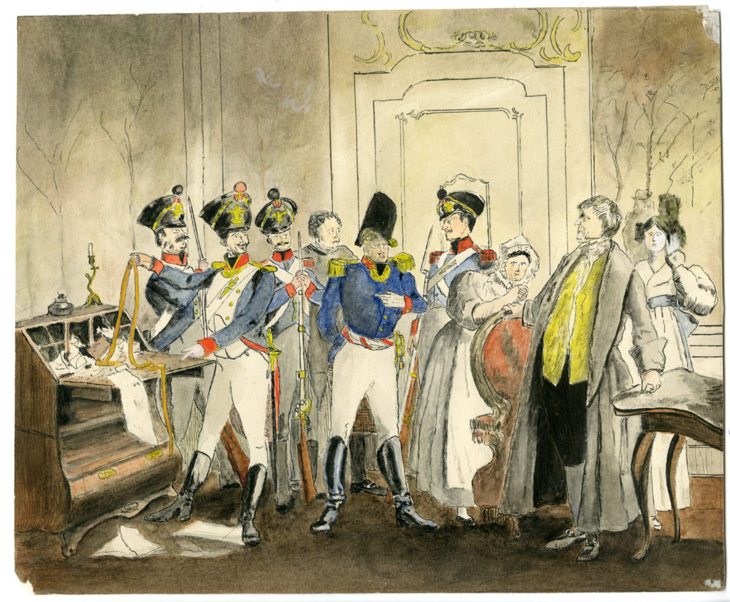 Antique Drawing-DUTCH HISTORICAL SCENE-MILITARY-TREASON-CAPTURE ...