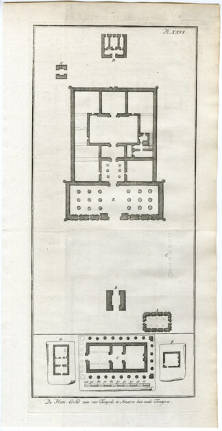 Antique Print-EGYPT-TEMPLE-PLAN-AMARA-DENDERA-TENTYRA-Pococke-1776 ...