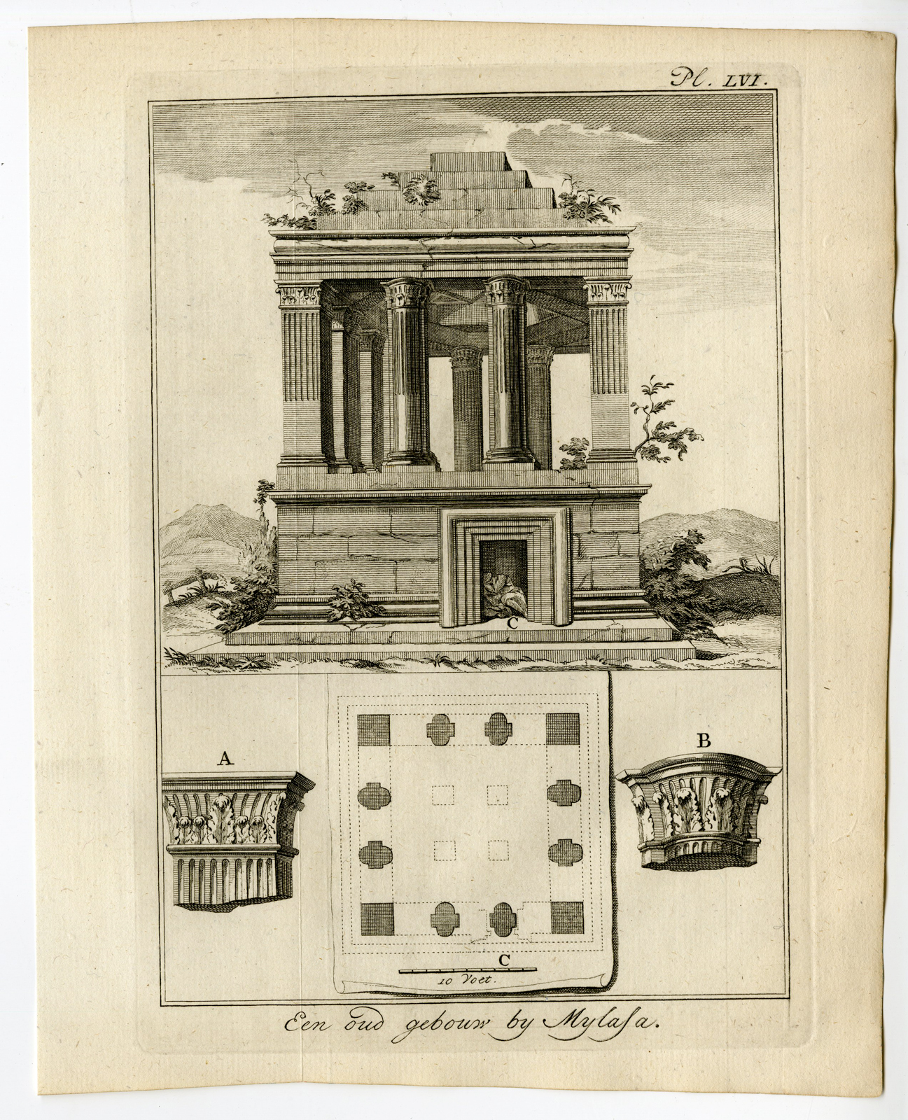 Antique Print-GREECE-GRECO ROMAN BUILDING-MILAS-MYLASA-TURKEY-Pococke ...