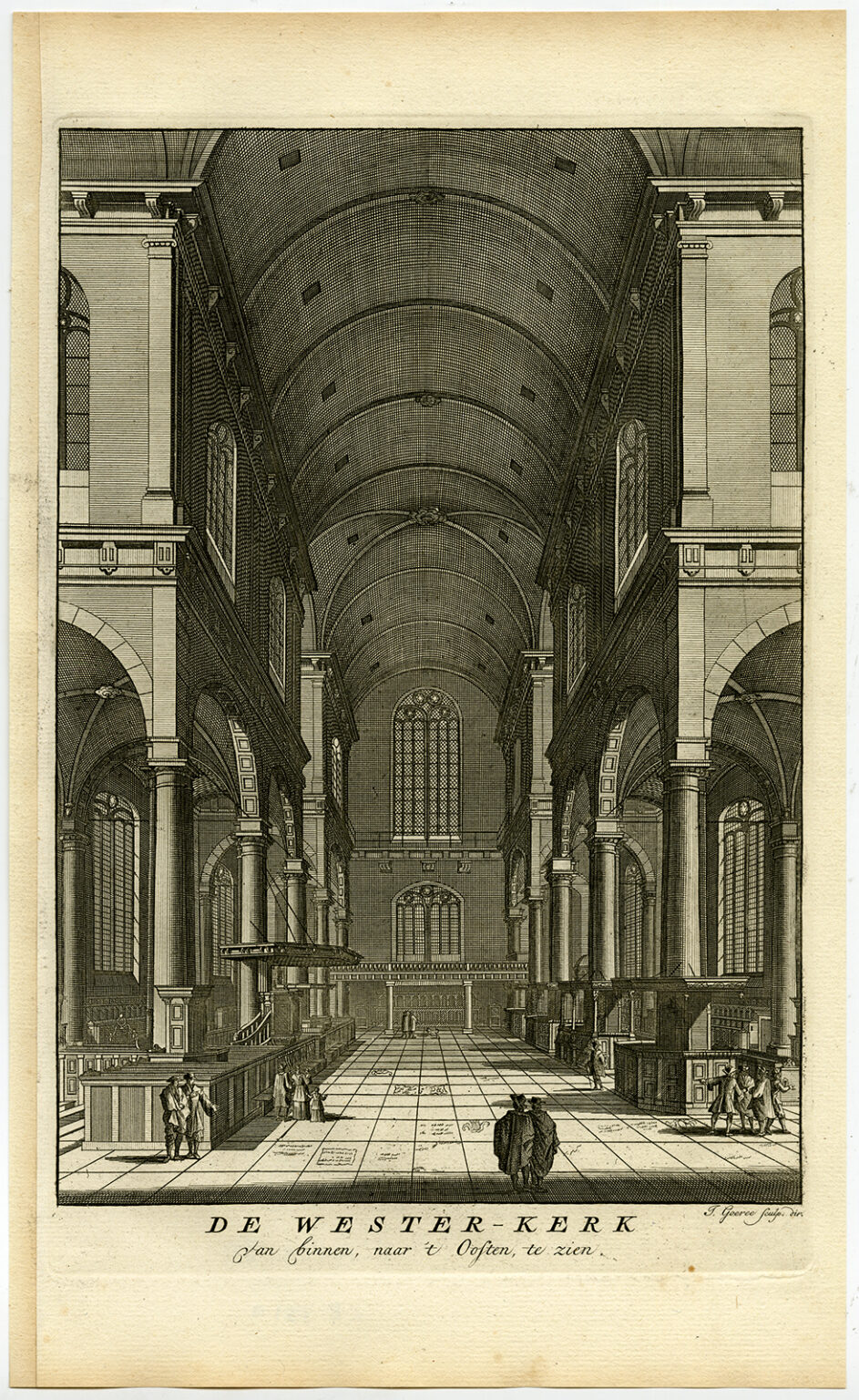 Antique Print-WESTERKERK-AMSTERDAM-INTERIOR VIEW-Commelin-1726 ...