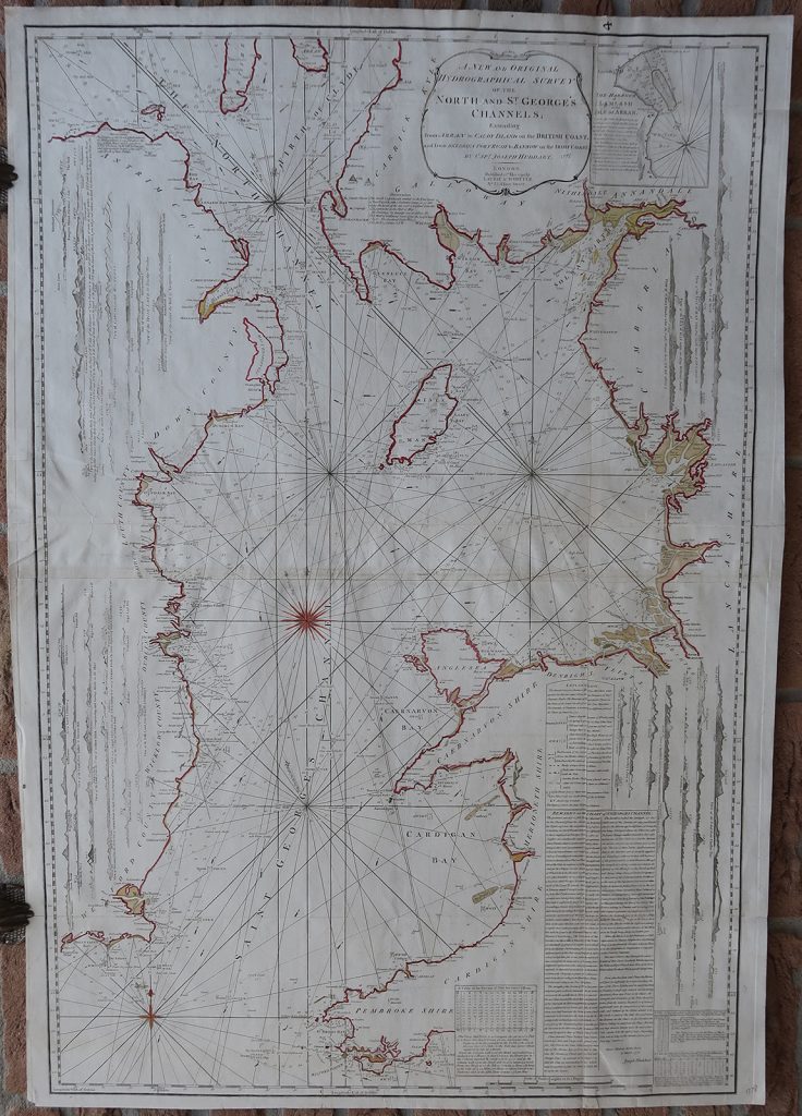Antique map-ST. GEORGE CHANNEL-IRISH SEA-ENGLAND-Huddart-Laurie ...