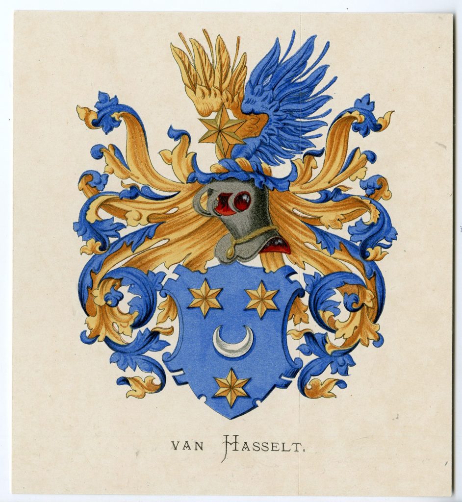 Antique Print-VAN HASSELT-COAT OF ARMS-FAMILY CREST-Vorsterman-Wenning ...