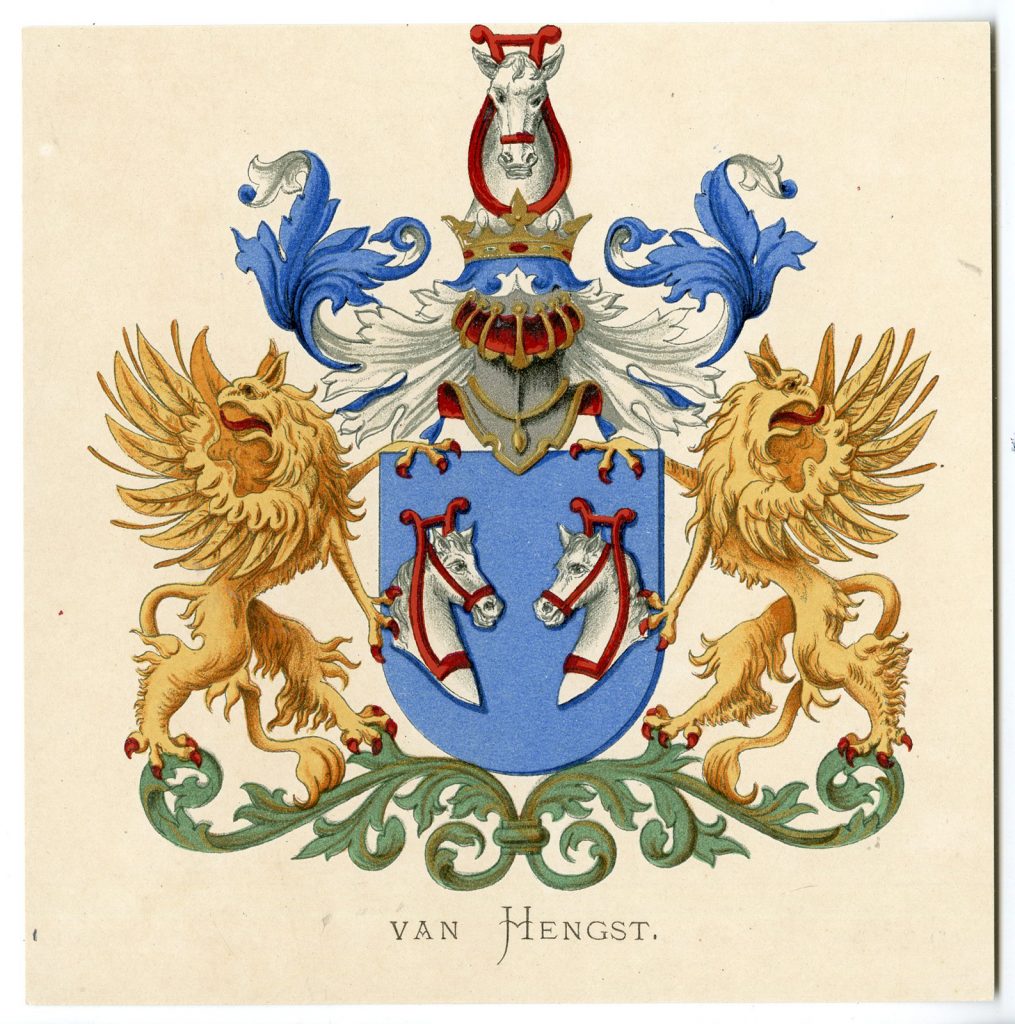 Antique Print-VAN HENGST-COAT OF ARMS-FAMILY CREST-Vorsterman-Wenning ...
