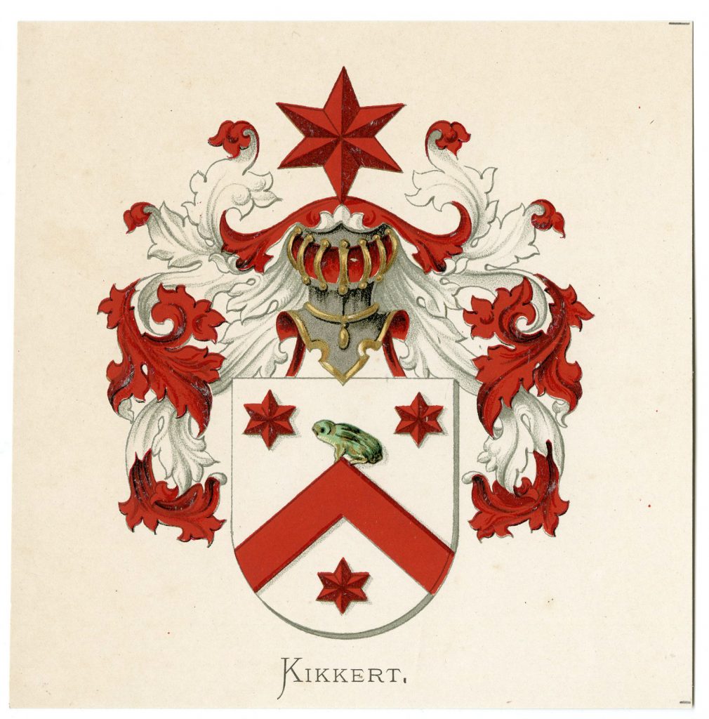Antique Print-KIKKERT-COAT OF ARMS-FAMILY CREST-Vorsterman-Wenning-1885 ...