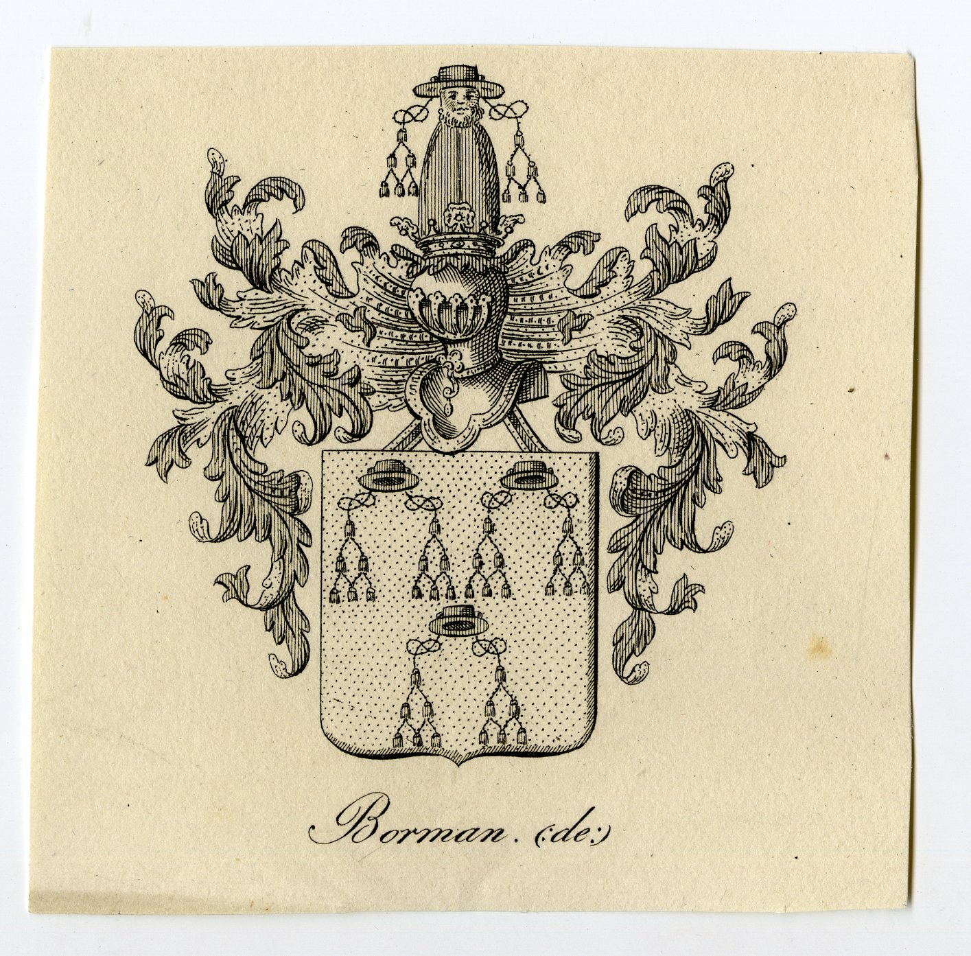 Antique Print-COAT OF ARMS-FAMILY CREST-DE BORNMAN-Weleveld-1830 ...