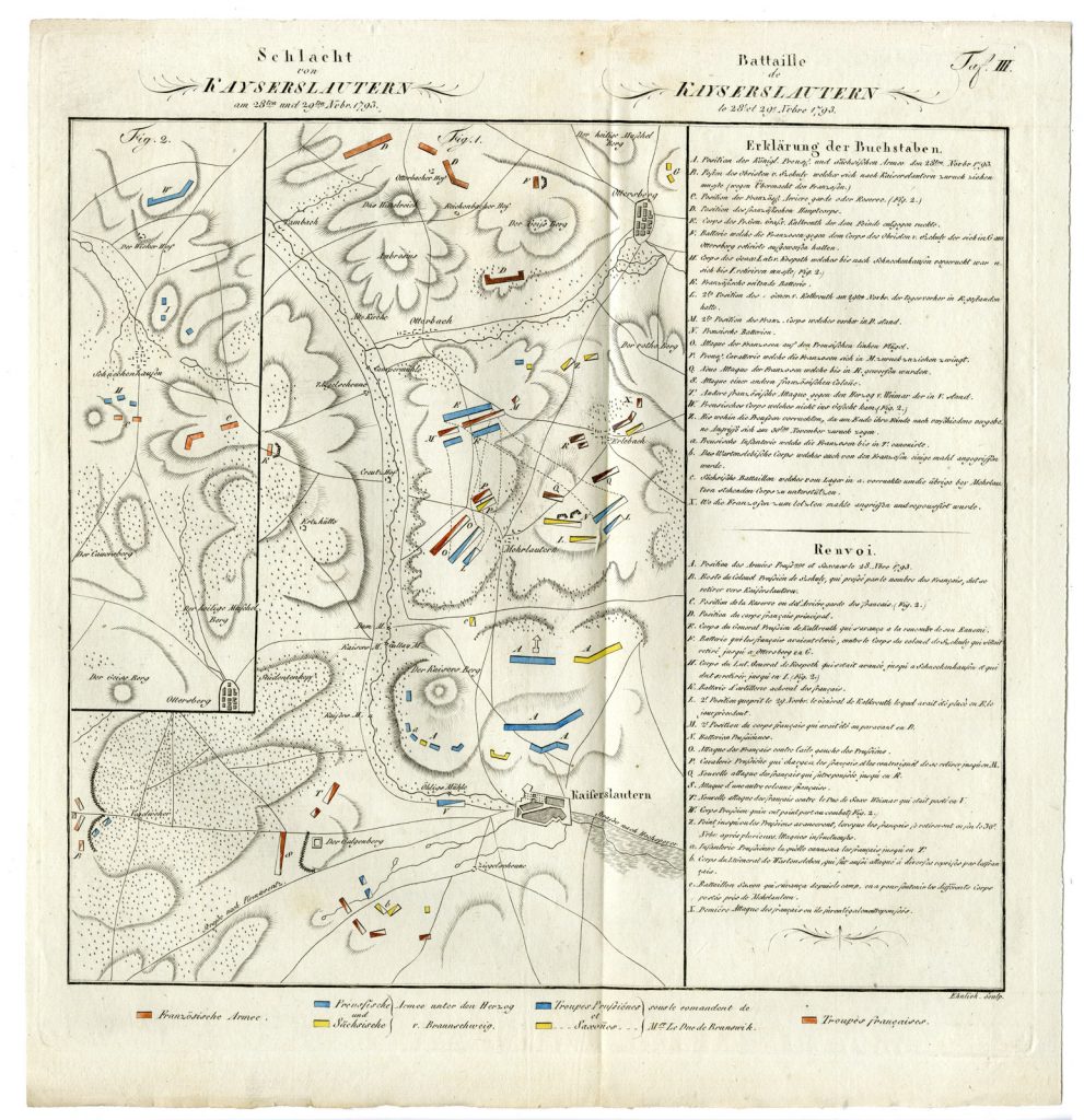 Rare-Antique Map-BATTLE OF KAISERSLAUTERN-GERMANY-Ehnlich-Gross-1808 ...