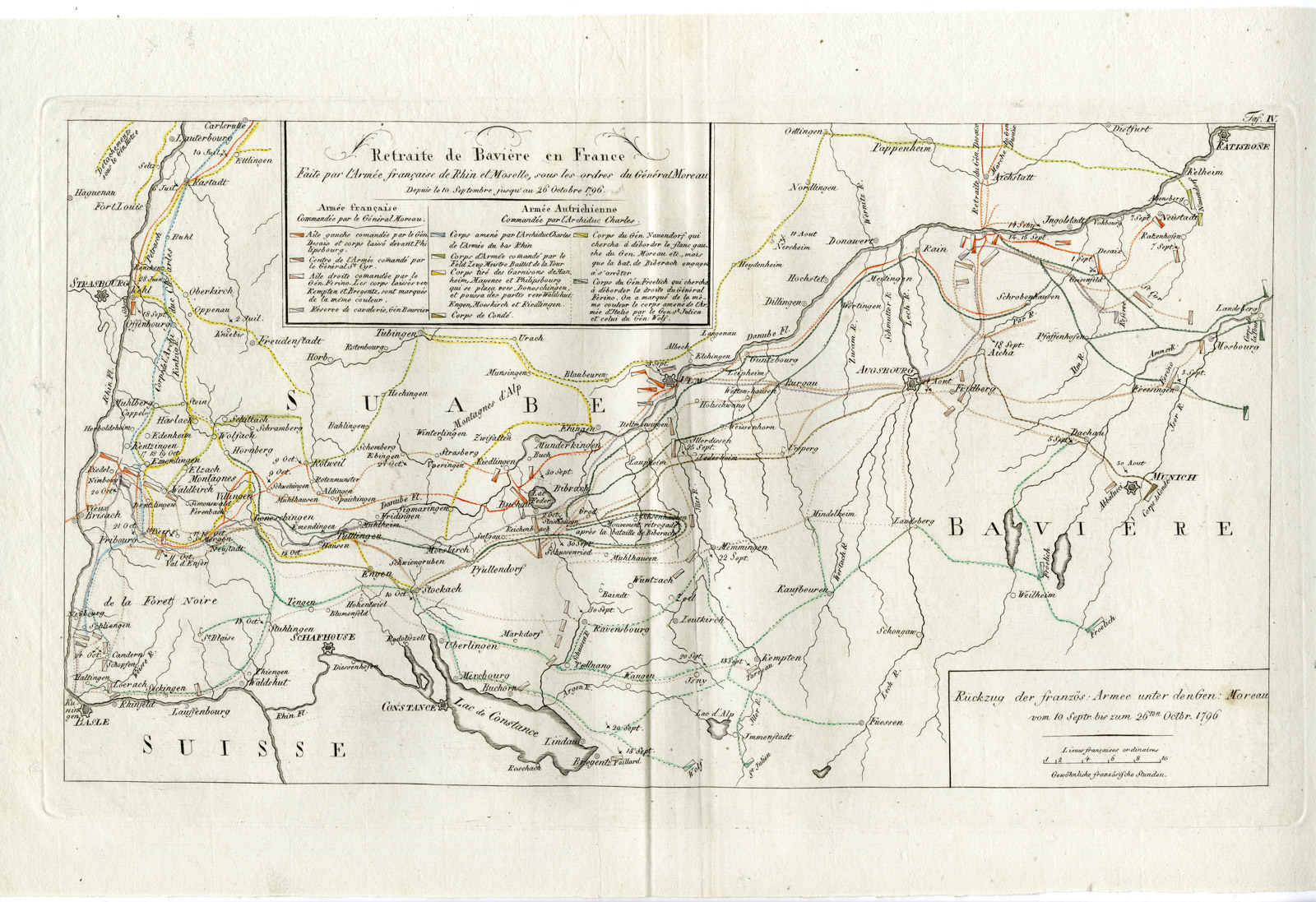 Rare-Antique Map-BATTLE-RETREAT-FRENCH ARMY-BAVARIA-GERMANY-Muller ...