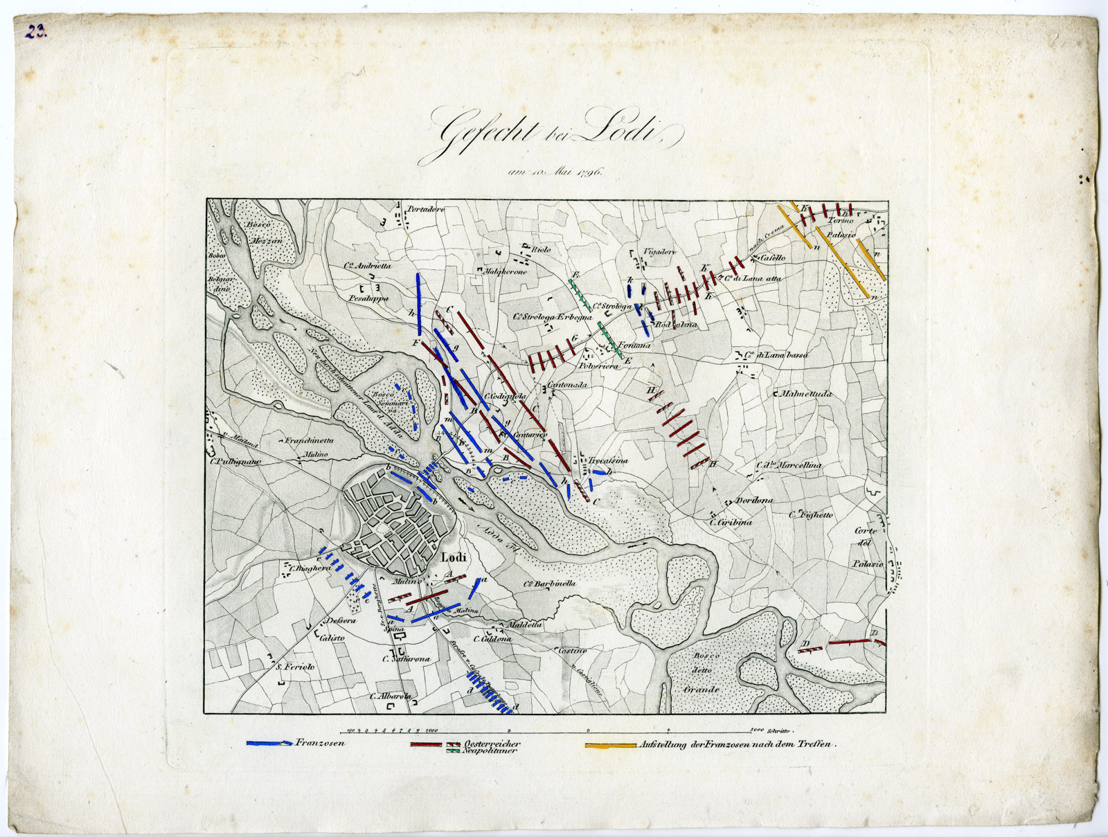 Antique Map-BATTLE OF LODI-LOMBARDY-ITALY-von Rothenburg-1837 · Pictura ...