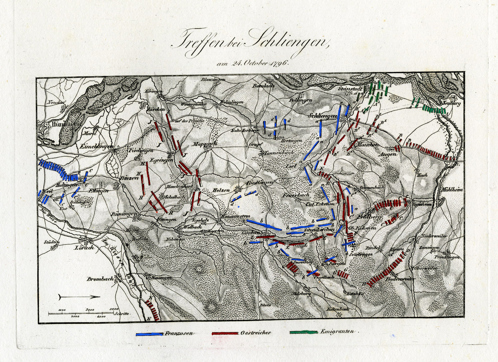 Antique Map-BATTLE OF SCHLIENGEN-GERMANY-von Rothenburg-1837 · Pictura ...