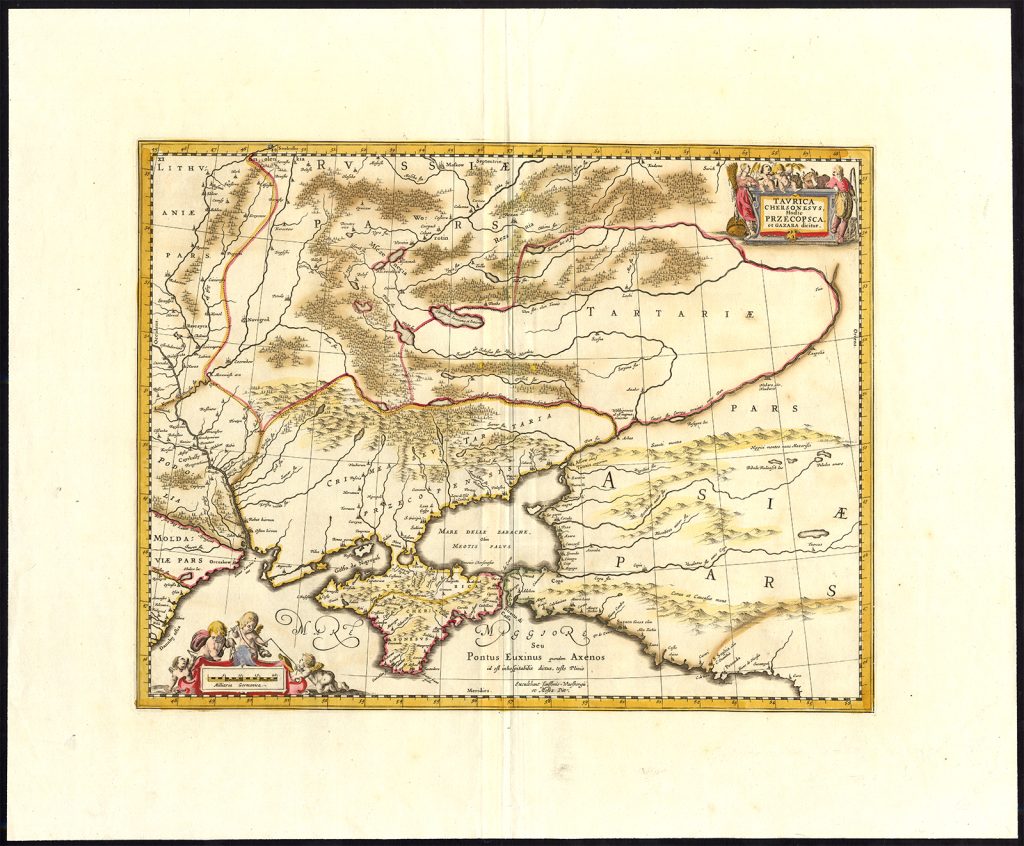 Antique Map-BLACK SEE-RUSSIA-DANUBE-UKRAINE-ROMANIA-Savery-Janssonius ...