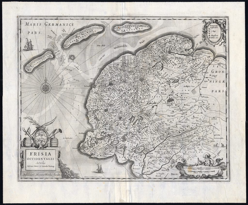 Antique Map-NETHERLANDS-HOLLAND-FRISIA OCCIDENTALIS-FRIESLAND-Hondius ...
