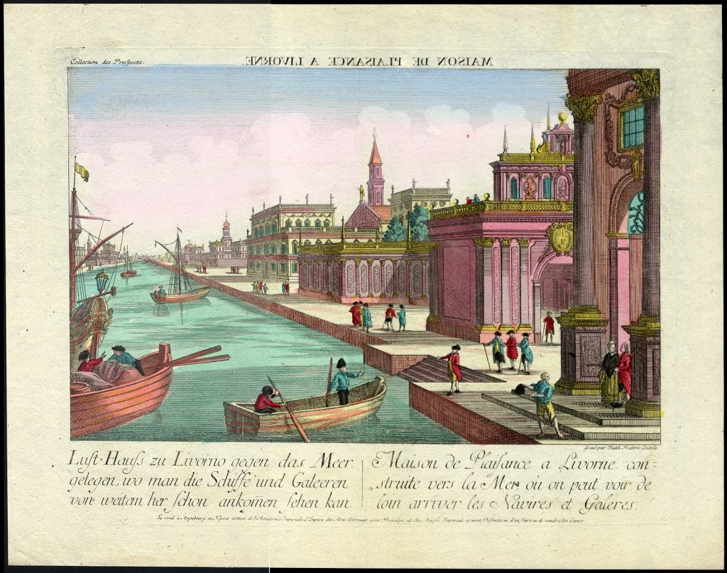 Antique Print-LIVORNO-TUSCANY-ITALY-SEA-SHIP-WHARF-OPTICAL PRINT ...