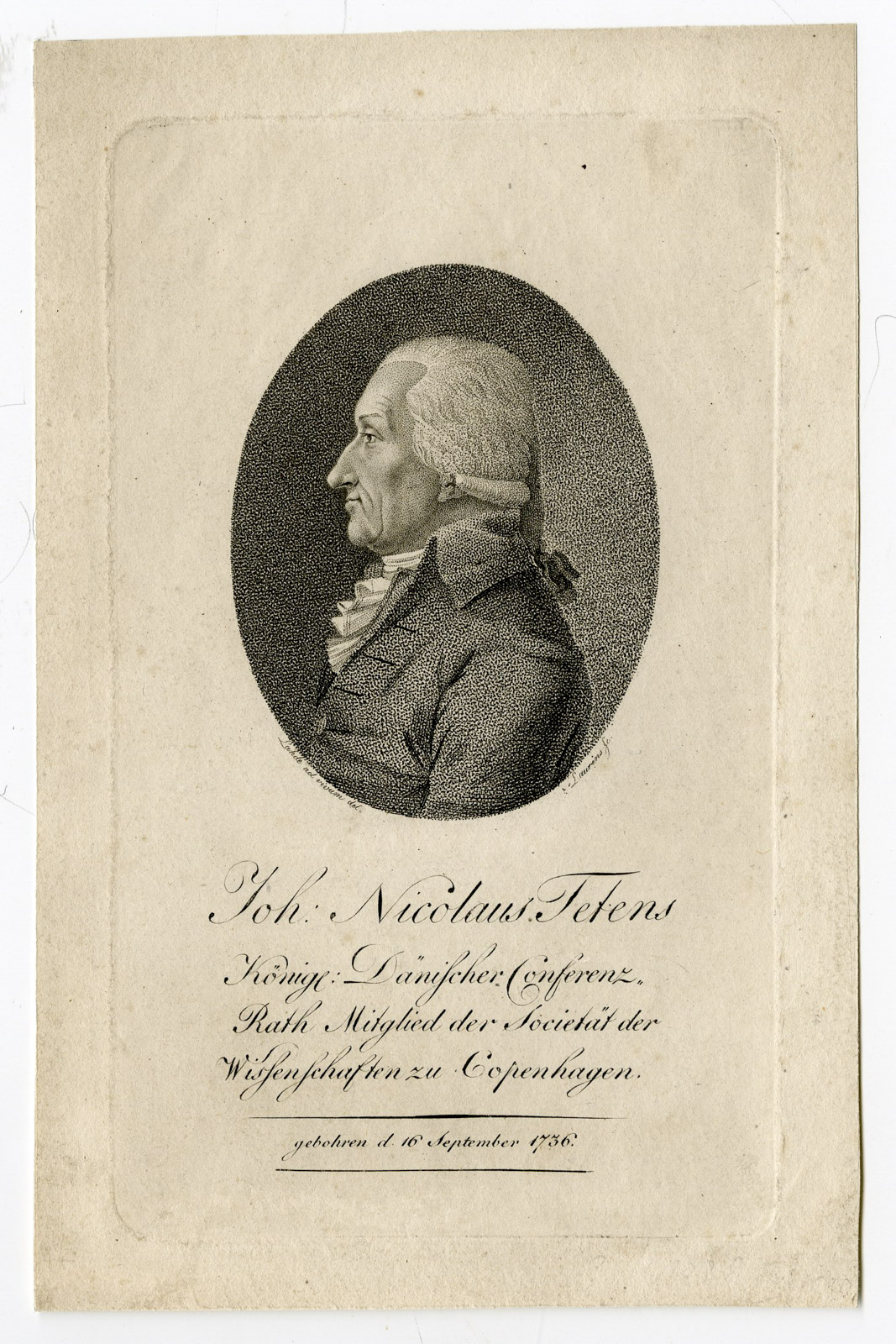 Antique Print-JOHANNES NIKOLAUS TETENS-PORTRAIT-Laurenz-Lahde-c. 1800 ...