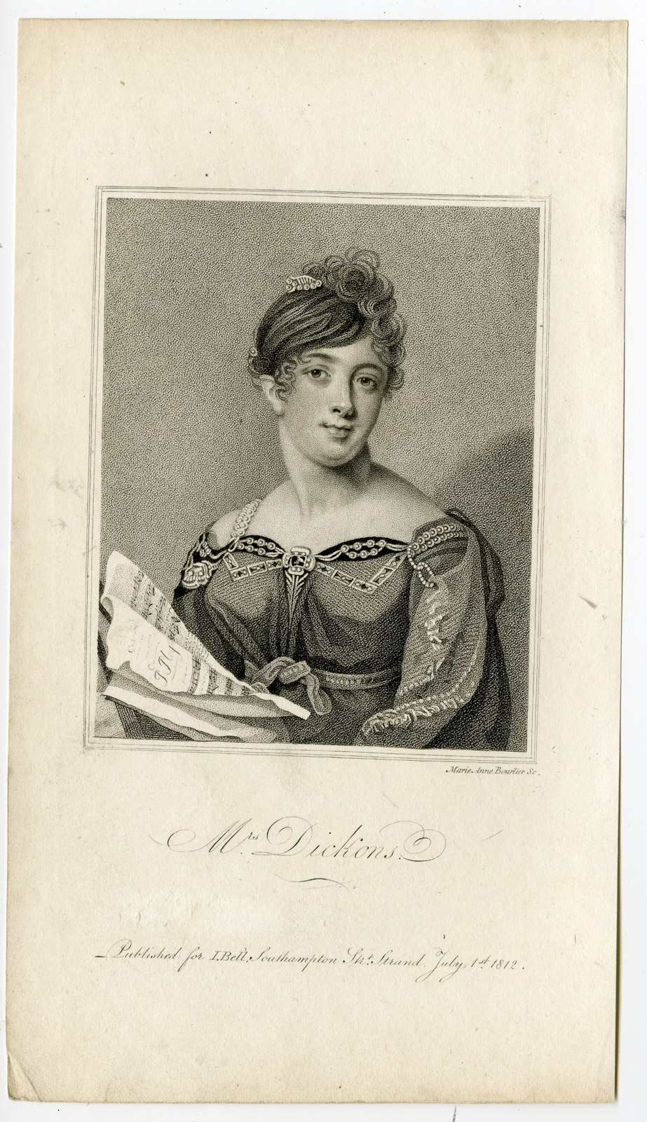 Antique Print-MARIA DICKONS-POOLE-OPERA SINGER-PORTRAIT-Bourlier-1812 ...