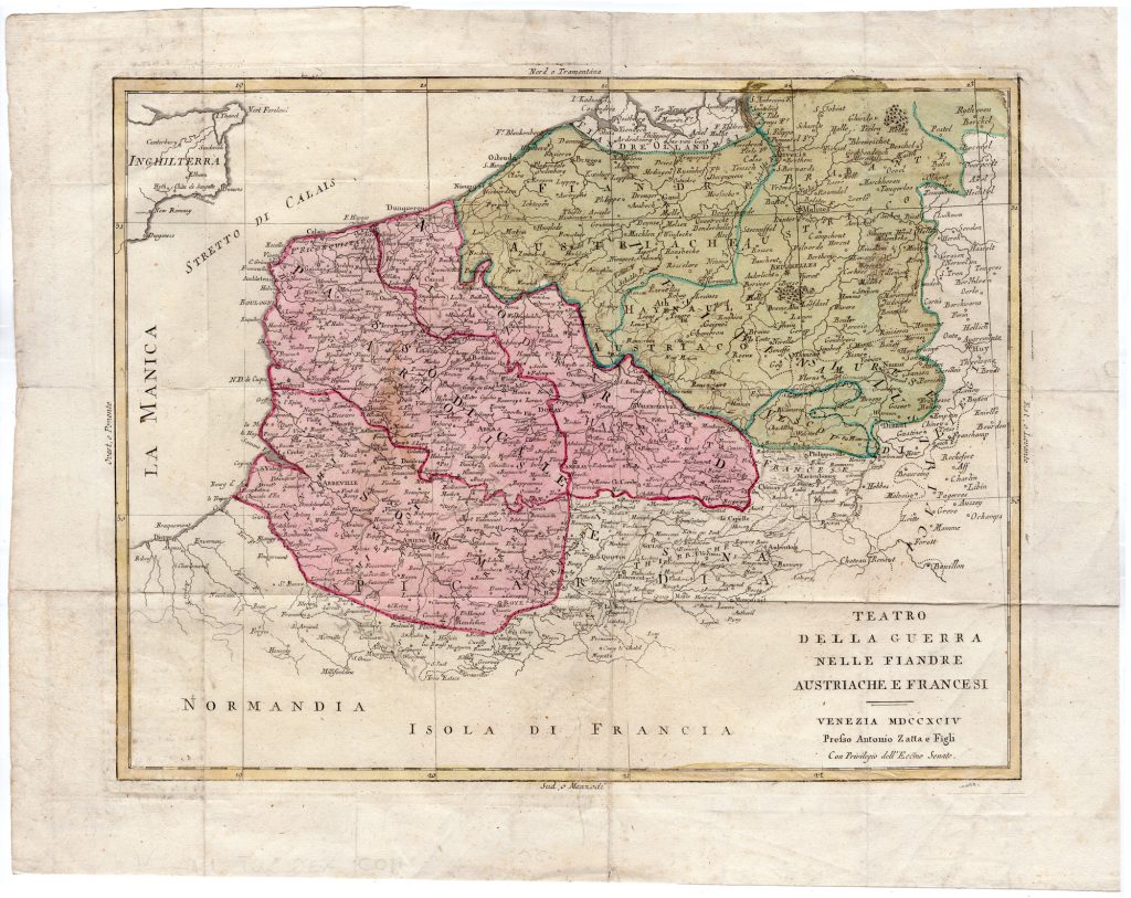 Antique Map-WAR-AUSTRIA-FRENCH FLANDERS-BELGIUM-NW FRANCE-Zatta-1794 ...