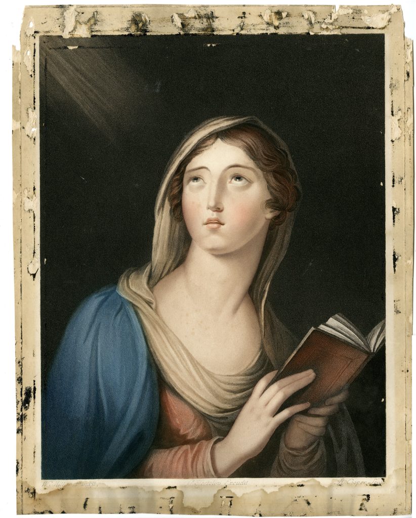 Antique Master Print-DEVOUT WOMAN-PORTRAIT-HOLDING A BOOK-Cooper-Miller ...