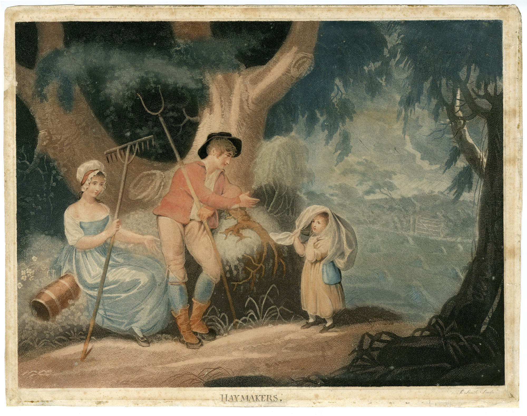 Antique Master Print-HAYMAKERS-FARMING-WOMAN-CHILD-Smith-c. 1790 ...