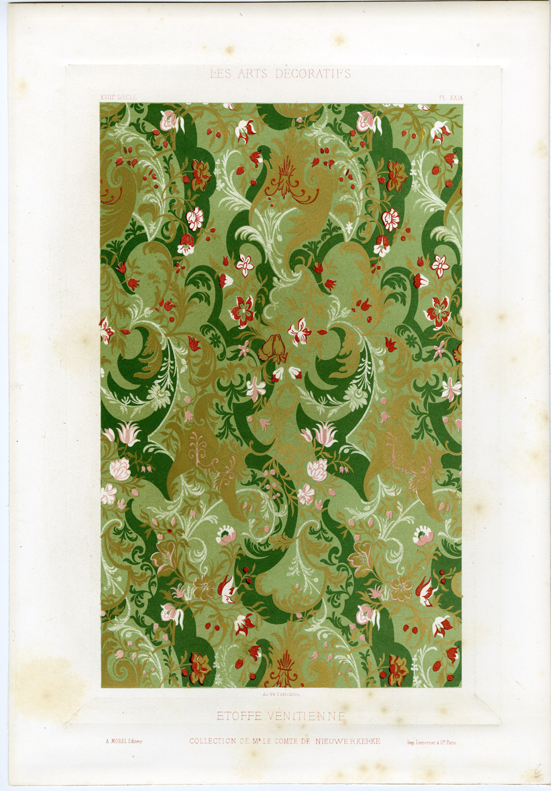 Antique Print-WALLPAPER-DESIGN-FLORAL-FLOWERS-PL.XXIX-Hippolyte Gruz ...