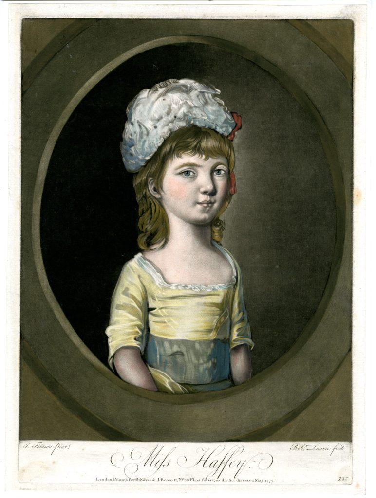Antique Master Print-PORTRAIT-MISS HAFFEY-GIRL-Laurie-Foldson-1777 ...