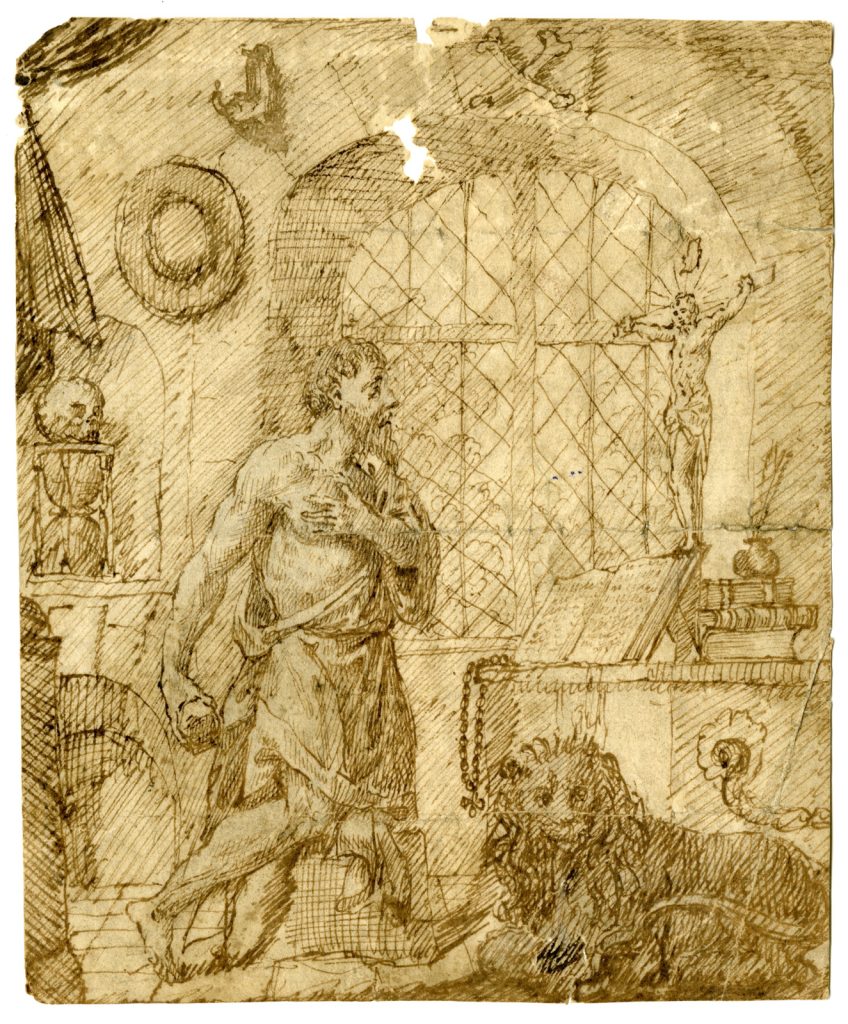 Antique Drawing-ALLEGORY-MEMENTO MORI-HOURGLASS-LION-Anonymous-c.1700 ...