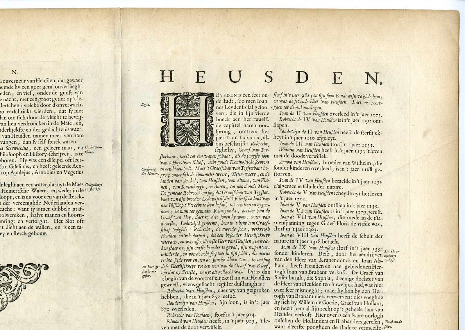 Antique Map-VIEW-HEUSDEN-FORTIFICATIONS-Bleau-1649 · Pictura Antique Prints